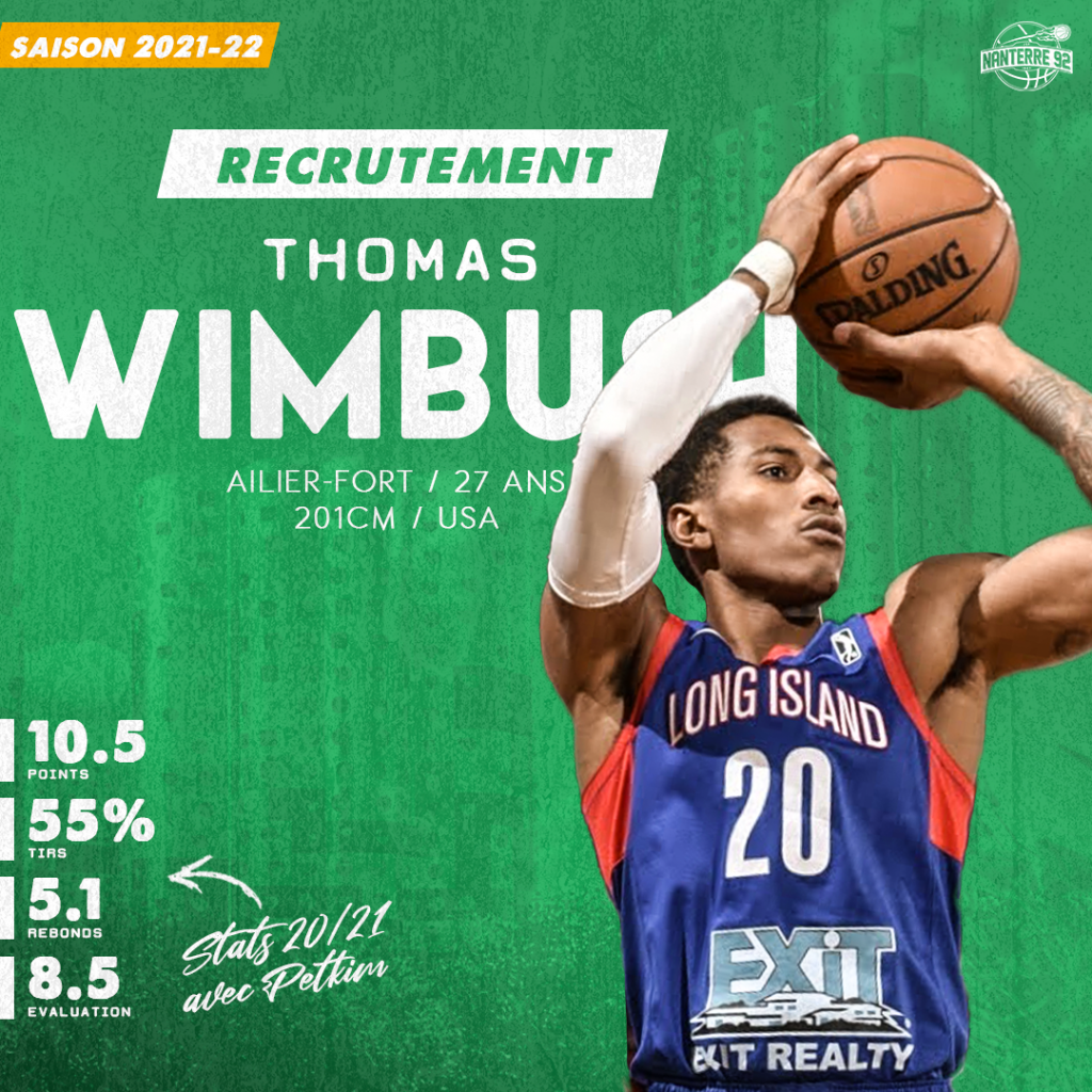 Thomas Wimbush, dernière recrue de Nanterre 92 ! - Nanterre 92